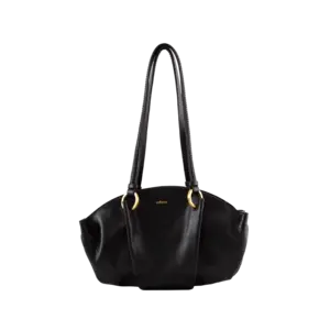 ESTHERA 0707 Leather Shoulder Bag - Black