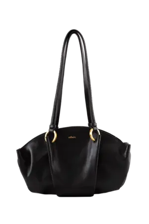 ESTHERA 0707 Leather Shoulder Bag - Black