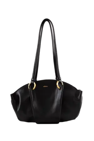 ESTHERA 0707 Leather Shoulder Bag - Black