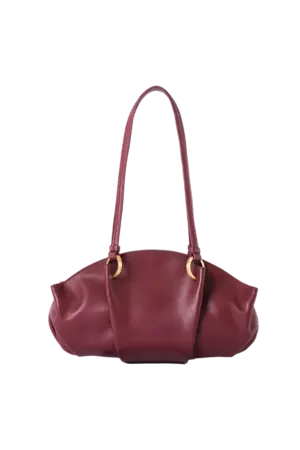 ESTHERA 0707 Leather Shoulder Bag - Burgundy