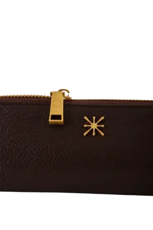 ESTHERA Leather Pencil Case - Coffee Brown