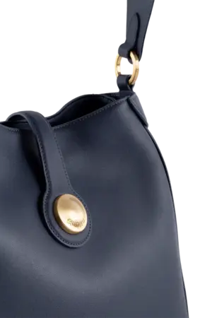 ESTHERA 10am Leather Shoulder Bag - Blue