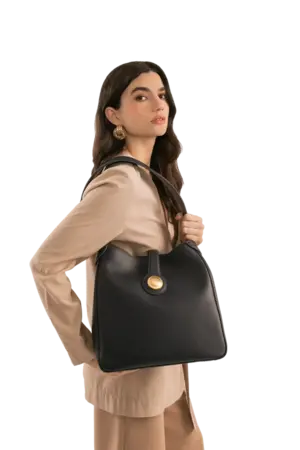 ESTHERA 10am Leather Shoulder Bag - Blue