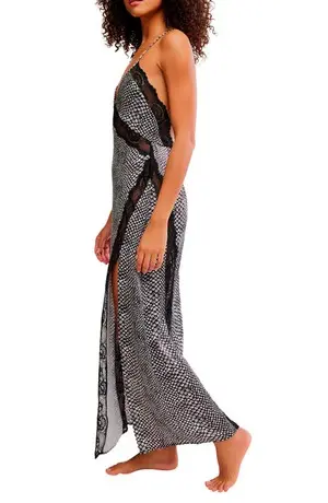 Free People Intimately Fp Some Kind Of Love Maxi Print Nightgown - Onyx Combo