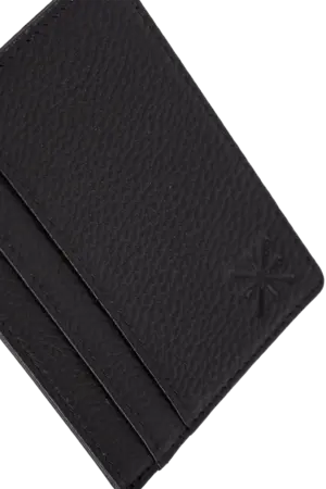 ESTHERA Leather Card Holder - Black