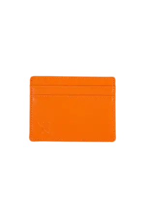 ESTHERA Leather Card Holder - Orange
