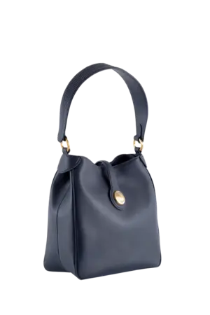 ESTHERA 9am Leather Shoulder Bag - Blue