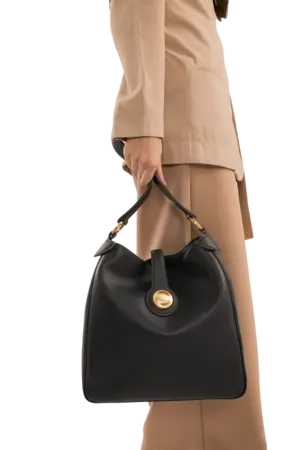 ESTHERA 9am Leather Shoulder Bag - Blue