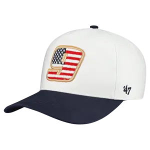 '47 Chase Elliott Flag Fill Two-tone Team Adjustable Cap - White