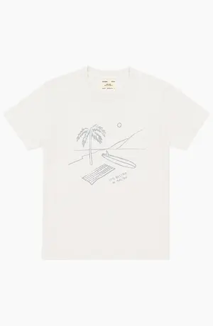 CALIFORNIA INCLINE It's Better In Malibu" Vintage Cotton Tee - Salt