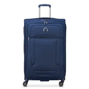 81028242 Delsey Helium Dlx Checked Large Softside Expandable Luggage With Spinner Wheels - Navy Blue