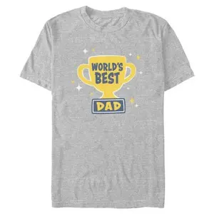 LOST GODS Trophy World's Best Dad T Shirt - Sport Grey