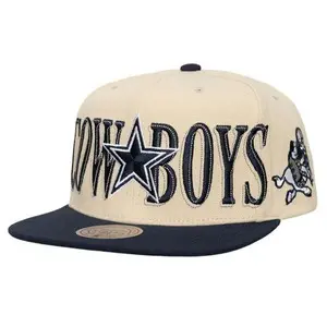 Mitchell & Ness Dallas Cowboys Across The Board Snapback Hat - Cream