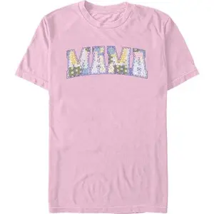 Disney Mama Collegiate Fabric Pattern Graphic T-shirt - Blossom