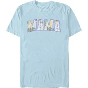 Disney Mama Collegiate Fabric Pattern Graphic T-shirt - Light Blue