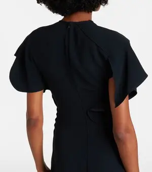 Victoria Beckham Asymmetric Draped Cady Midi Dress