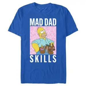 THE SIMPSONS Mad Dad Skills Portrait Short Sleeve Graphic T-shirt
