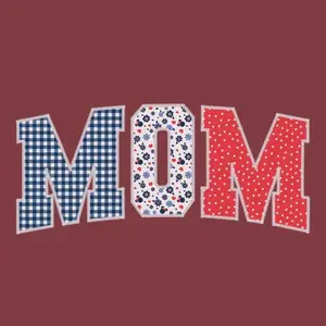 MINNIE MOUSE Mom Three Collegiate Patterns Graphic T-shirt - Brick