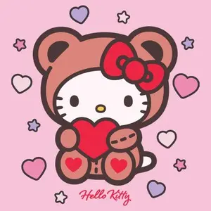 HELLO KITTY Cute Valentine Bear Graphic T-shirt