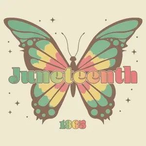 LOST GODS Colorful Juneteenth Butterfly Graphic T-shirt - Ivory