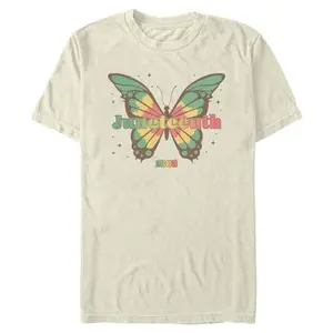 LOST GODS Colorful Juneteenth Butterfly Graphic T-shirt - Ivory
