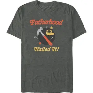LOST GODS Fatherhood Nailed It Graphic T-shirt - Dark Heather