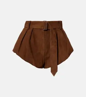 Magda Butrym Belted Suede Shorts