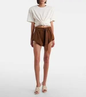 Magda Butrym Belted Suede Shorts