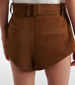 Magda Butrym Belted Suede Shorts