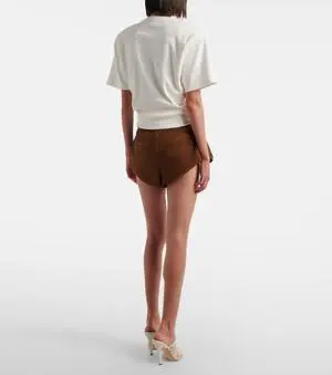 Magda Butrym Belted Suede Shorts