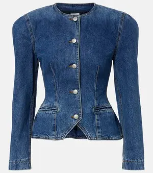 Magda Butrym Peplum Denim Jacket - Blue