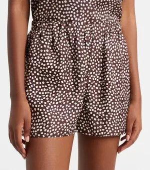 Asceno Franca Polka-dot Silk Charmeuse Shorts