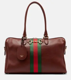 Gucci Borsetto Large Leather Bowling Bag - Brown