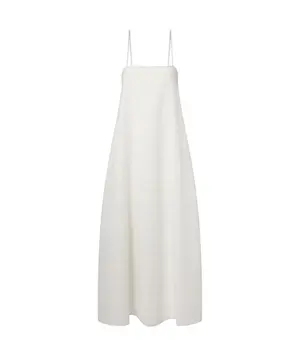 Asceno Checked Linen And Cotton Maxi Dress - White
