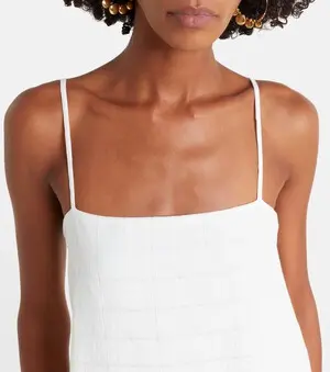 Asceno Checked Linen And Cotton Maxi Dress