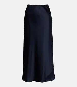 Dorothee Schumacher Silk-blend Satin Slip Skirt - Blue