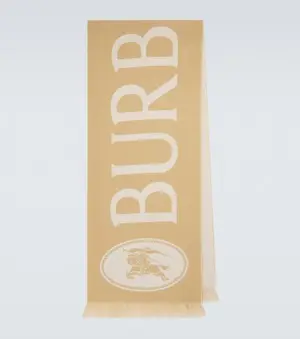 Burberry Logo Wool Scarf - Beige