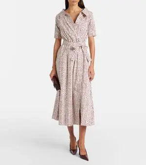 Altuzarra Lydia Printed Cotton-blend Wrap Dress - White