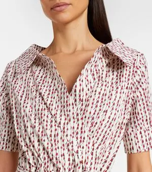 Altuzarra Lydia Printed Cotton-blend Wrap Dress - White
