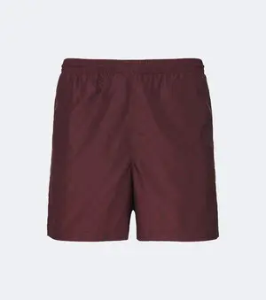 Gucci Gg Monogram Poplin Swim Trunks - Burgundy
