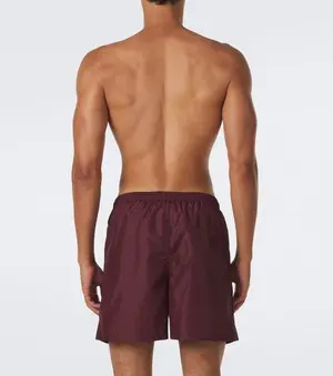 Gucci Gg Monogram Poplin Swim Trunks - Burgundy