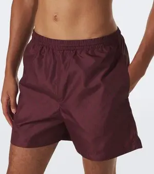 Gucci Gg Monogram Poplin Swim Trunks - Burgundy