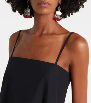 Asceno Catalina Cotton Mini Dress - Black