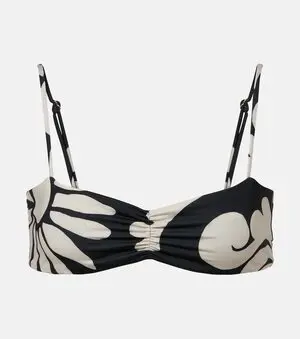 CALA DE LA CRUZ Cala De La Cruz Lilo Printed Bikini Top Black