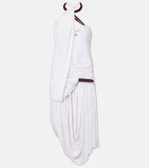 Christopher Esber Asymmetrical Draped Midi Dress - White