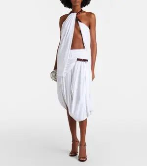 Christopher Esber Asymmetrical Draped Midi Dress