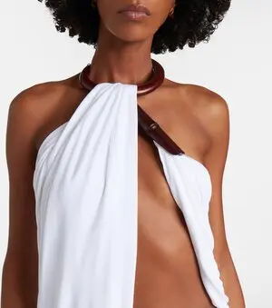Christopher Esber Asymmetrical Draped Midi Dress