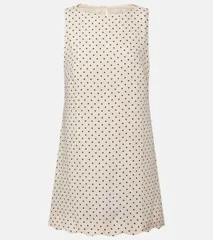 Faithfull The Brand Iria Polka-dot Linen Minidress - Beige