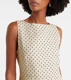 Faithfull The Brand Iria Polka Dot Linen Mini Dress
