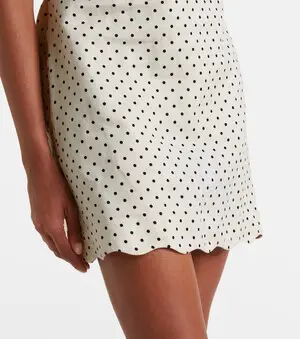 Faithfull The Brand Iria Polka Dot Linen Mini Dress